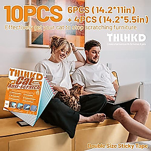 Cat Scratcher, Double-side Sticky Cat Scratch Deterrent Tape, Cat Repellent for Furniture, Cat Couch Protector, cat Scratching pad, Cat Training Tape, Protector for Couch, Carpet, Door, Pet & Kid Safe