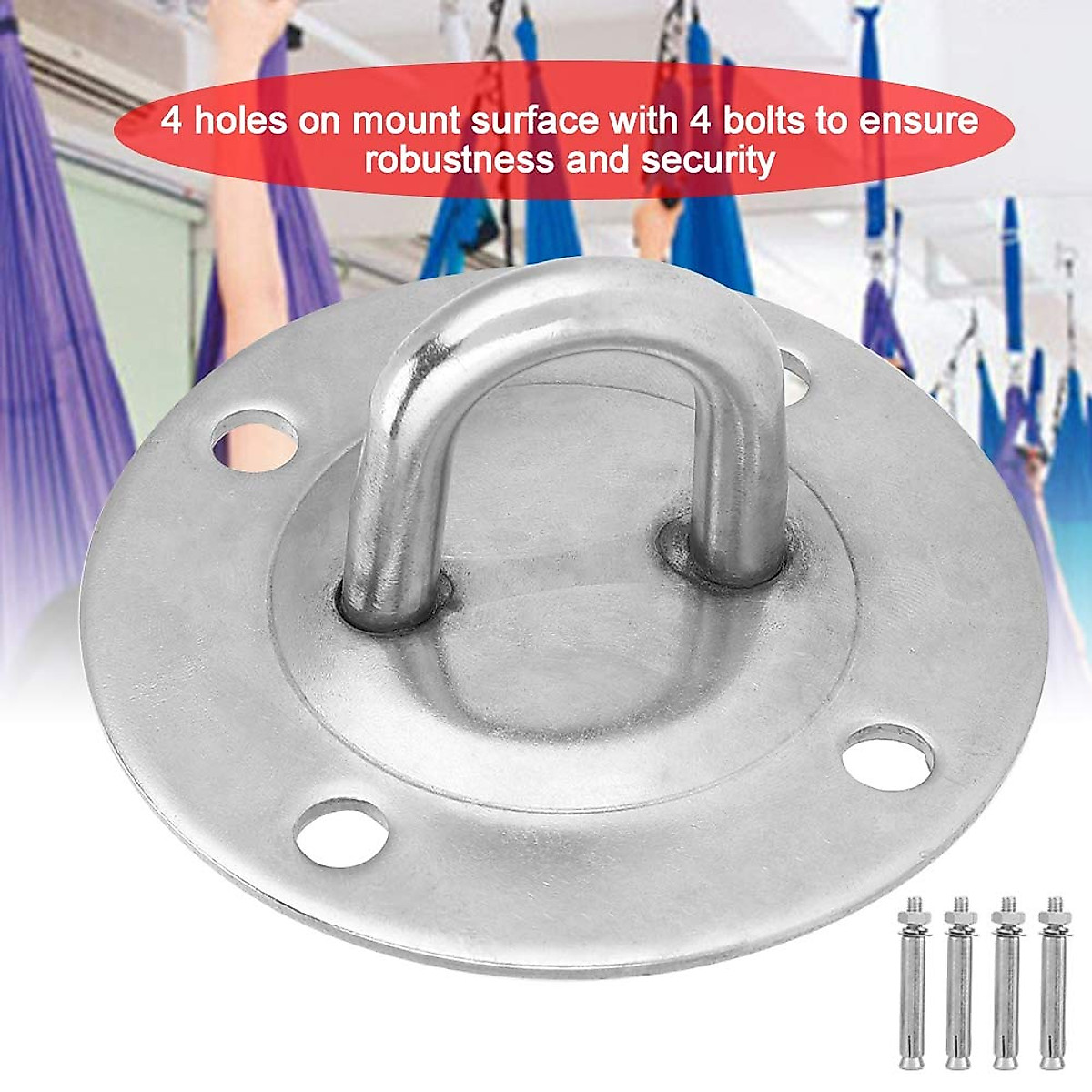 Dioche Heavy Duty Swing Hooks with Stainless Steel Swing Set Accessories, 500KG Capacity with 2 Mont 8 Bolt for Concrete Wooden Sets Yoga Hammock Chair Sandbag Swing Sets