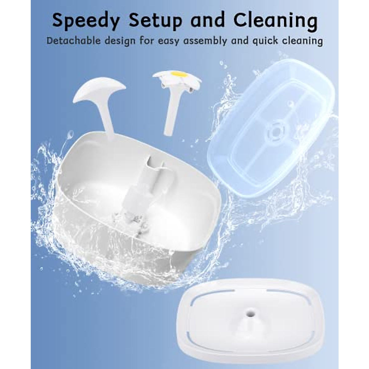 Cat Water Fountain, 84 fl oz/2.5L Ultra-Quiet Pet Water Fountain for Cats Inside with LED Light, Activated Carbon Filter, Cat Fountain Water Bowl, for Cats, Dogs, Multiple Pets