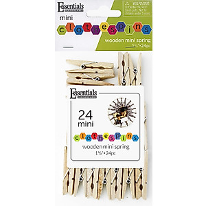 Essentials By Leisure Arts Arts Wood Clothespins Mini Spring 1 3/4" 24pc