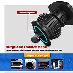 gunhunt 1 PC Snap-on Car Phone Holder, 2.36" x 1.57" 360° Rotating Air Outlet Multifunctional Navigation Bracket, Suitable for Conventional Horizontal Air Outlets Such as Horizontal/Vertical (Black)
