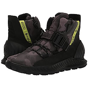 ECCO Men's Exostrike Gore-TEX Waterproof Buckle Hiking Boot, Titanium/Black, 6-6.5
