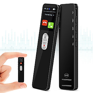 64GB Digital Voice Recorder, Bluetooth 5.2 Small Voice Activated Recorder 3072KBPS Intelligent Noise Reduction Type-C Rechargeable Tape Recorder for Lecture,Meetings,Class,MP3
