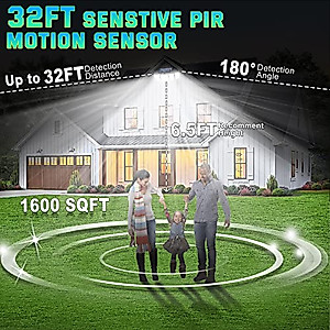 MDCMDCM Solar Outdoor Lights Motion Sensor Waterproof - 416 LEDs 3000 Lumens Super Bright Solar Flood Security Light for Porch Yard Patio Garage, 3 Brightness 3 Modes Wall Lamp (2 Pack)