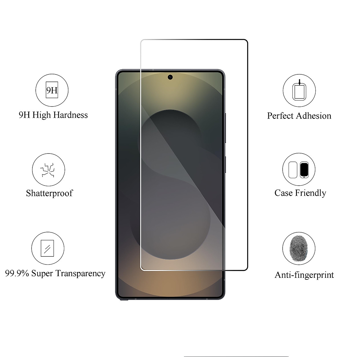 Ailun Glass Screen Protector for Galaxy S25 Ultra [6.9 Inch] 3Pack + 3Pack Camera Lens Tempered Glass Fingerprint Unlock 0.25mm Ultra Clear Anti-Scratch Case Friendly [Not For S25/S25 Plus]