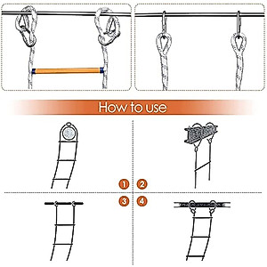 Fire Escape Rope Ladder for Window and Balcony, 2-8 Story Safety Flame Resistant Rescue Ladder Reusable Emergency Ladders for Home with Hook