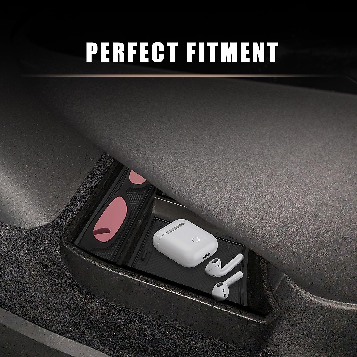 Muslogy for VW 2023 ID4 Lower Console Organizer Upgraded Storage Box Insert Tray Interior Accessories Compatible with Volkswagen ID.4 ID 4 2023 2024 ONLY