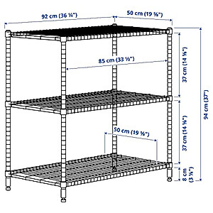 IKEA Omar Shelf Unit Galvanized 36 1/4x19 5/8x37 704.830.71
