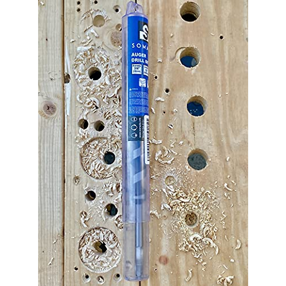 SOMADA 3/4-Inch x 12-Inch Auger Drill Bit for Wood, Hex Shank 3/8-Inch, Ship Auger Long Drill Bit for Soft and Hard Wood, Plastic, Drywall and Composite Materials