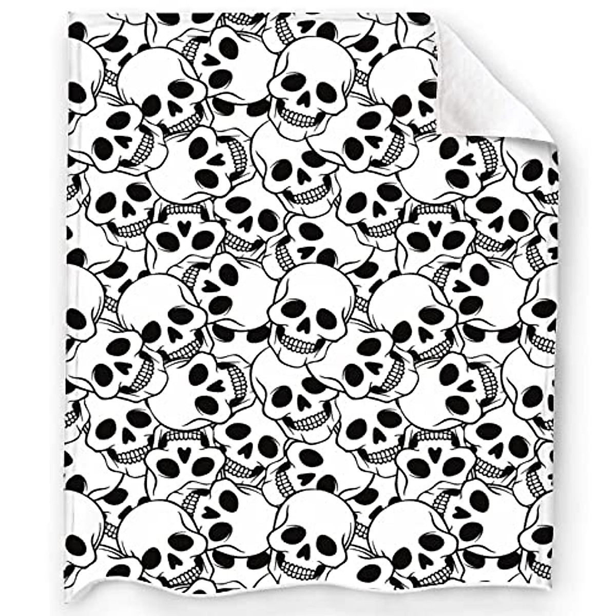 Skulls Blanket Soft Fleece Throw Blanket Plush Weighted Blankets for Couch Sofa Skull Gifts for Kids Adults Men Women