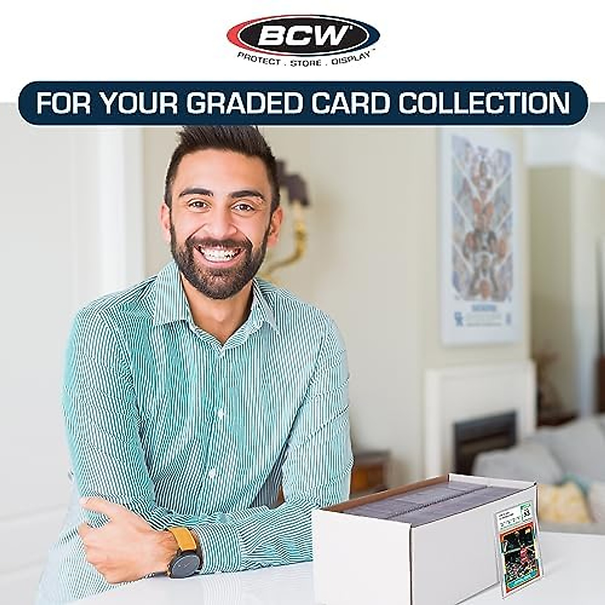 BCW 1ct Graded Shoe Box | Cardboard Card Storage Box Holds 300 3x4 Toploaders | 100 Graded Cards | PSA, BGS, SGC Compatible | Sports Card Storage Box