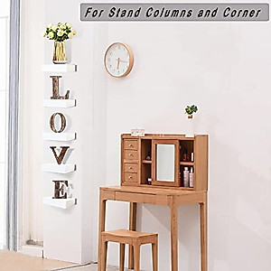 HAO Small Floating Shelf 6 inch Wall Mounted Mini Hanging Display Shelves for Living Room Bedroom Bathroom Set of 5 White