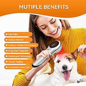 BETISBE Cold Laser Therapy for Pet Animals Vet Muscle & Joint Pain Relief Wound Healing Care，Reduces Inflammation，Near Infrared Light Therapy Device for Dogs Cats Horses with Upgrade Magneti Cover