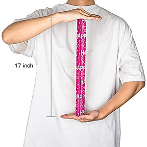 MAYPLUSS Reversible Birthday Wrapping Paper Roll - Mini Roll - 17.3 Inch X 32.8 Feet - Rose Red Birthday Text with Glitter Metallic Foil Design (47.3 sq.ft.ttl)