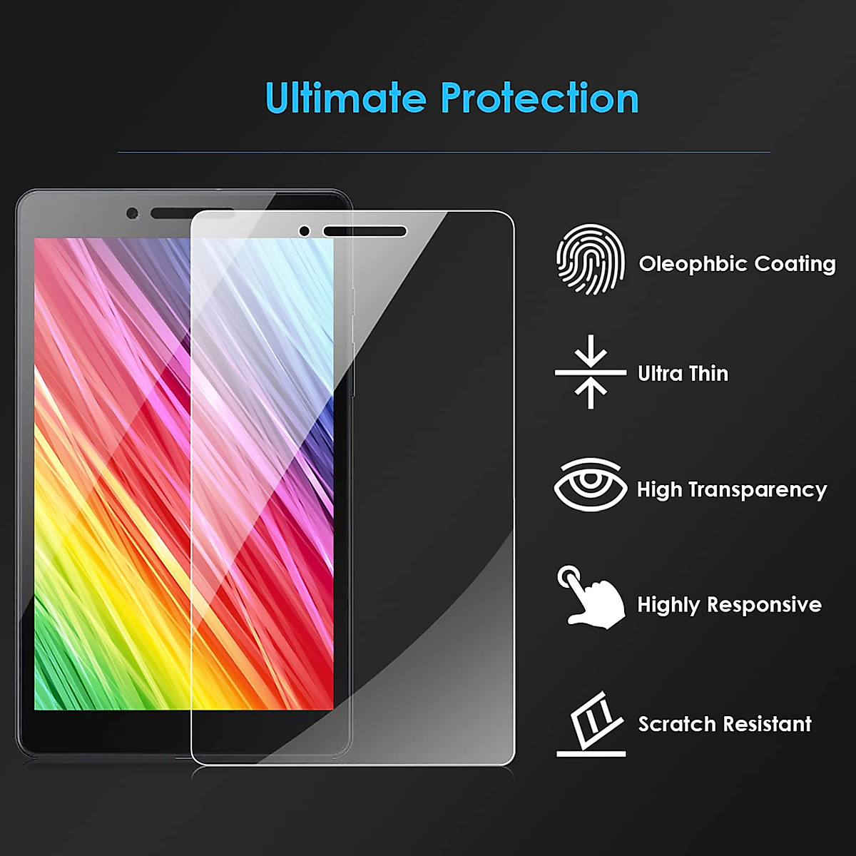 DETUOSI 2-PACK Screen Protector for Samsung Galaxy Tab A 8.0" 2019 (SM-T290/T295/T297),Ultra-Clear/Case Friendly/Touch Sensitive/Bubble Free/Anti-Scratch Mica Galaxy Tab A 8.0" 2019 Tempered Glass