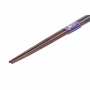 Ishida Chopsticks, Made in Japan, Octagonal Line, Wood, Natural Wood, Lacquer, Tip Angle, 9.1 inches (23 cm), Black