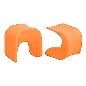 ECR4Kids Wave Seat, 14in - 15.1in Seat Height, Perch Stool, Orange, 2-Pack