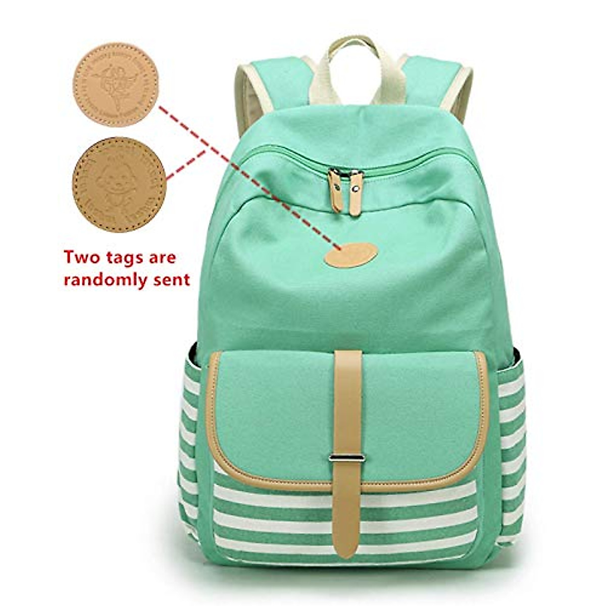 Leaper Striped School Backpack and Unicorn Backpack Bundle