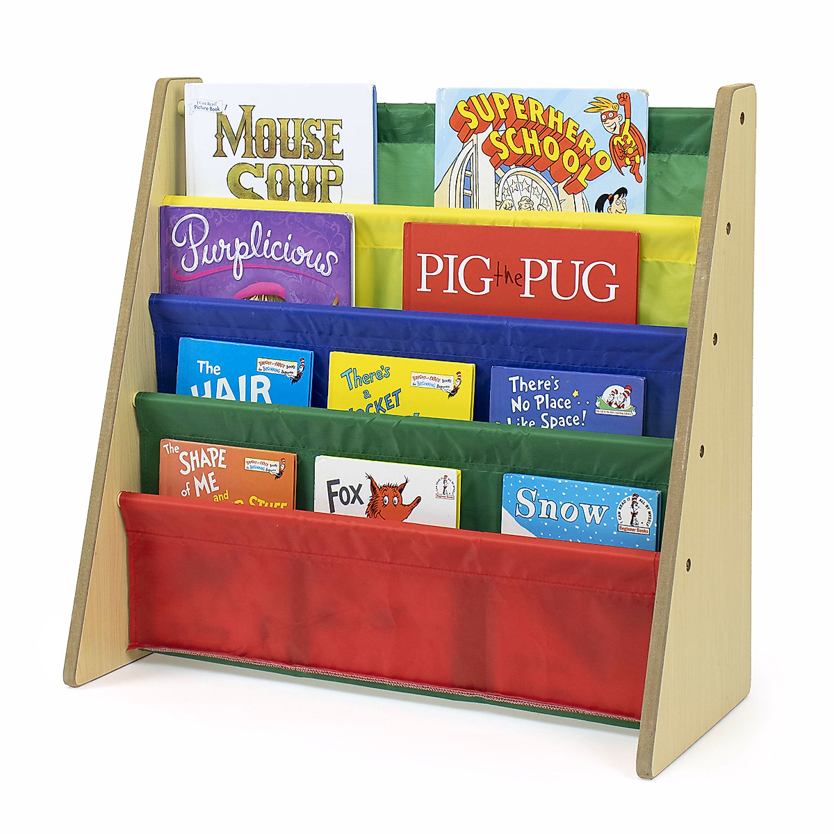 Humble Crew Kids 2-in-1 Plastic Building Blocks Activity Table and 2 Chairs Set + Kids Book Rack Storage Bookshelf, 4 Tiers