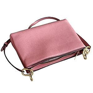 Michael Kors Trisha Medium Triple Compartment Crossbody Bag Rose Pink Leather