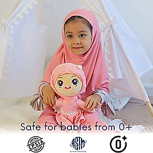Mommy Yasmin - Soothe & Talking Hijab Doll | Muslim & Islamic Toy | Eid Gift | Quran & Dua | Interactive + Relaxing | Remote | for Baby + Toddlers + Kids(Open Eyes)