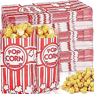 1000pcs Paper Popcorn Bags for Party, 1 Oz Small Vintage Individual Servings Popcorn Container Pop Corn Bags Bulk for Popcorn Machine Accessories Supplies Movie Nights (1000)