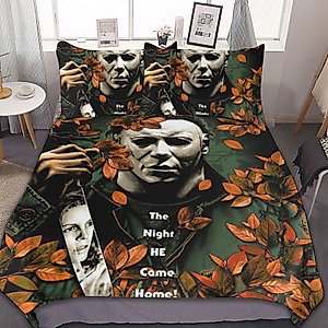 Pbunlkl Michael Killer Myers 3-Piece Bedding Set Duvet Cover Pillow Shams Set Soft Lightweight Comforter Cover Set 86"x70"