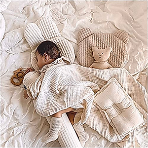 Hiltow Baby Anti Roll Side Sleep Pillow Soft Cotton Neck Support Cushion Toddler Positioning Back Cushion Accompany Sleeping Pillow for Unisex Baby