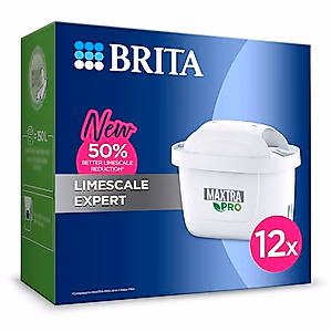 BRITA MAXTRA PRO Limescale Expert Water Filter Cartridge 12 Pack (NEW) - Original BRITA refill for ultimate appliance protection, reducing impurities, chlorine and metals