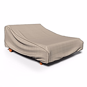 Budge P2A01PM1 English Garden Patio Lounge Cover Heavy Duty and Waterproof, Double Chaise, Two-Tone Tan