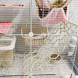 2 Pack Hanging Rat Rope Net, Bird Swing Toy, Parrot Climbing Ladder Bridge for Small Animal Cage Accessories