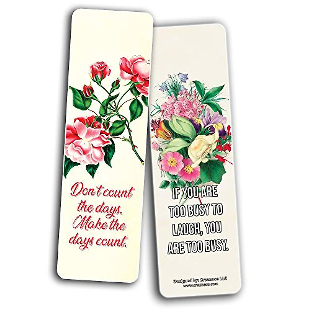 Creanoso Floral Inspirational Sayings Bookmarks (30-Pack) – Stocking Stuffers Gift for Men & Women, Teens – Awesome Bookmark Collection – Book Reading Rewards Incentives – Page Binder
