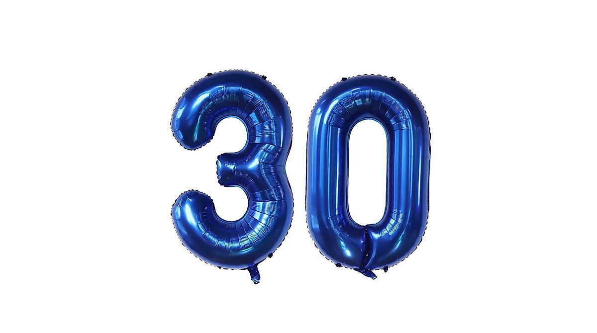 Giant Navy Blue Number 30 Balloon for 30th Birthday