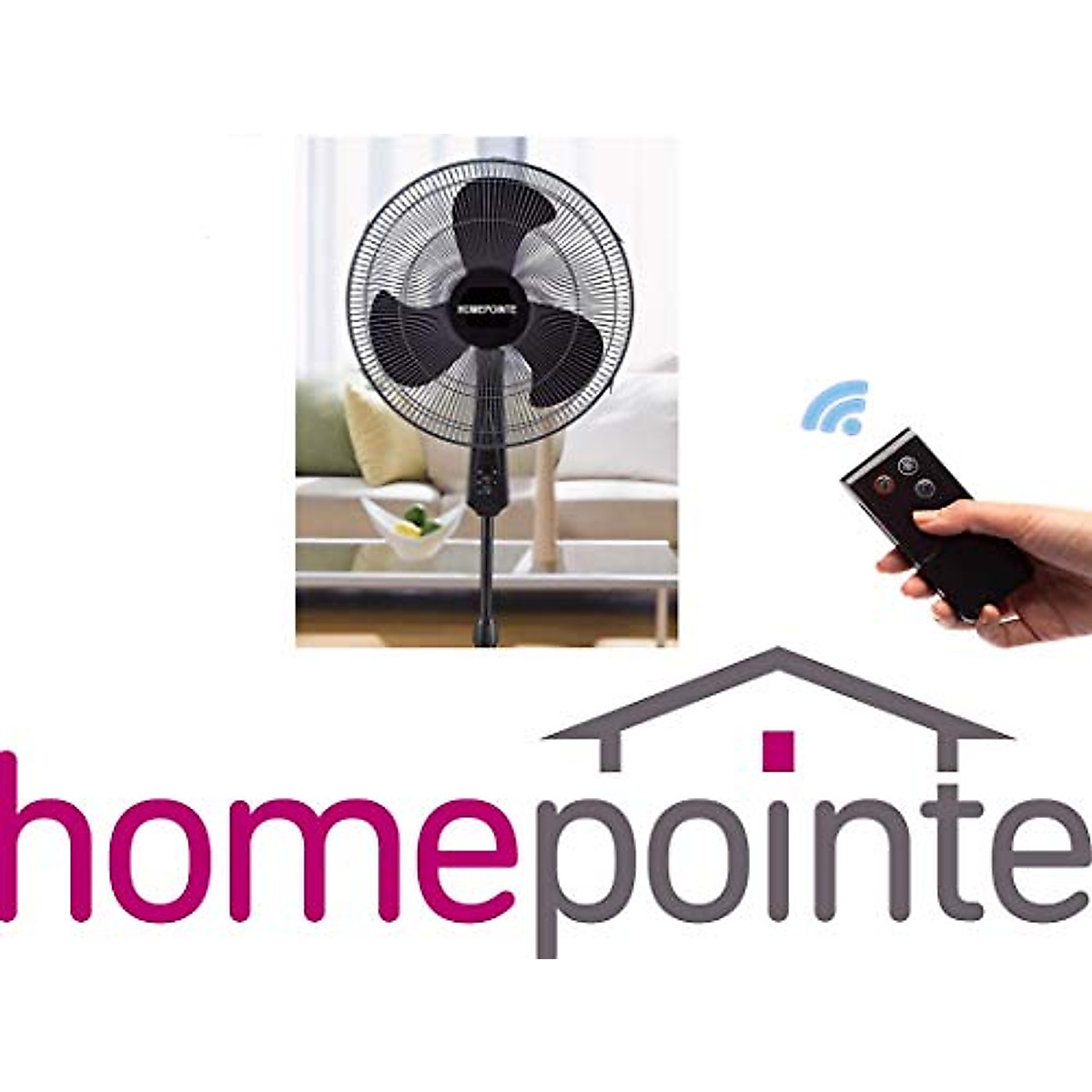 MIDEA INTERNATIONAL TRADING CO Homepointe 18" Stand Fan with Remote Control, 18 INCH, Plain