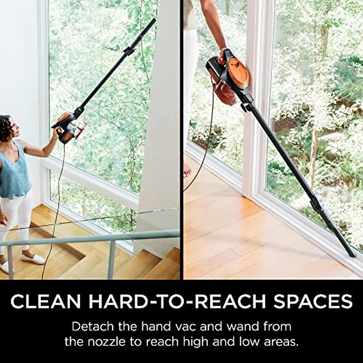 Shark HV301 Rocket Ultra-Light Corded Bagless Vacuum for Carpet and Hard Floor Cleaning with Swivel Steering, Gray/Orange