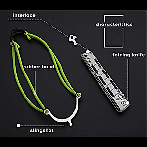 NedFoss Pocket Knife, 8'' Tanto Hunting Folding Knife with Glass Breaker, Slingshot, Pocket Clip, Survival Knife for Emergency Rescue Situations, Home Improvements, Cool Knives for Men (Sliver)