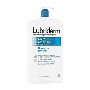 Lubriderm Daily Moisture Hydrating Body and Hand Lotion To Help Moisturize Dry Skin with Pro-Vitamin B5 For Healthy-Looking Skin, Non-Greasy, 24 fl. oz