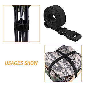 MAGARROW 40" Strap Buckle Packing Straps Adjustable 1-Inch Belt (1" Wide - 40" Long, Black (4 PCS))