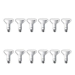 Philips LED Flicker-Free Frosted Dimmable BR30 Light Bulb - EyeComfort Technology - 650 Lumen - Daylight (5000K) - 9W=65W - E26 Base - Basic LED Old Version - Indoor - 12-Pack
