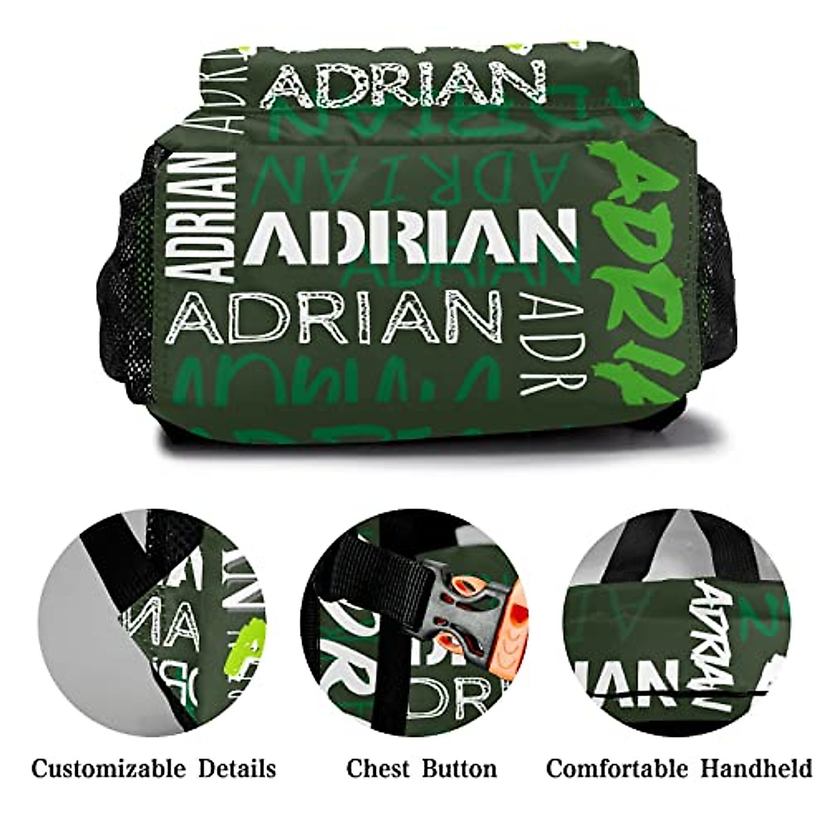 ZAACUSTOM Personalized School Backpack with Name Text, Stylish Custom Bookbag for Kids Boys Girls, Waterproof Elementary Customize Book Bag with Adjustable Shoulder Straps, 1 Pack