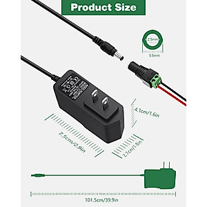 JOVNO 9V 1A Power Supply, 100-240V AC to DC 9V 800mA 500mA Adapter with 5.5x2.5mm Tip for Arduino, NES, RCBS Chargemaster, Breast Pump, Elliptical Machine, Security System, Speaker, LEDs