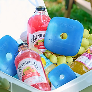 Ice Packs for Cooler Long Lasting Reusable Freezer Pack for Lunch Box, 4 Slim Cooler Ice Packs for Work, School, Picnic, Fishing, Lunch Bag Ice Pack Keep Beverages Foods Cold Fresh, Quick Freeze, Blue