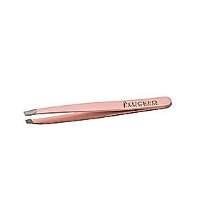 Stainless Steel Slant Tipped Tweezers by Plucked: Pack of 2 Hair Removal Tweezers for Men and Women –Slanted Tweezers for Eyebrow Plucking and Splinter Removal –Easy to Use Black and Pink Tweezers