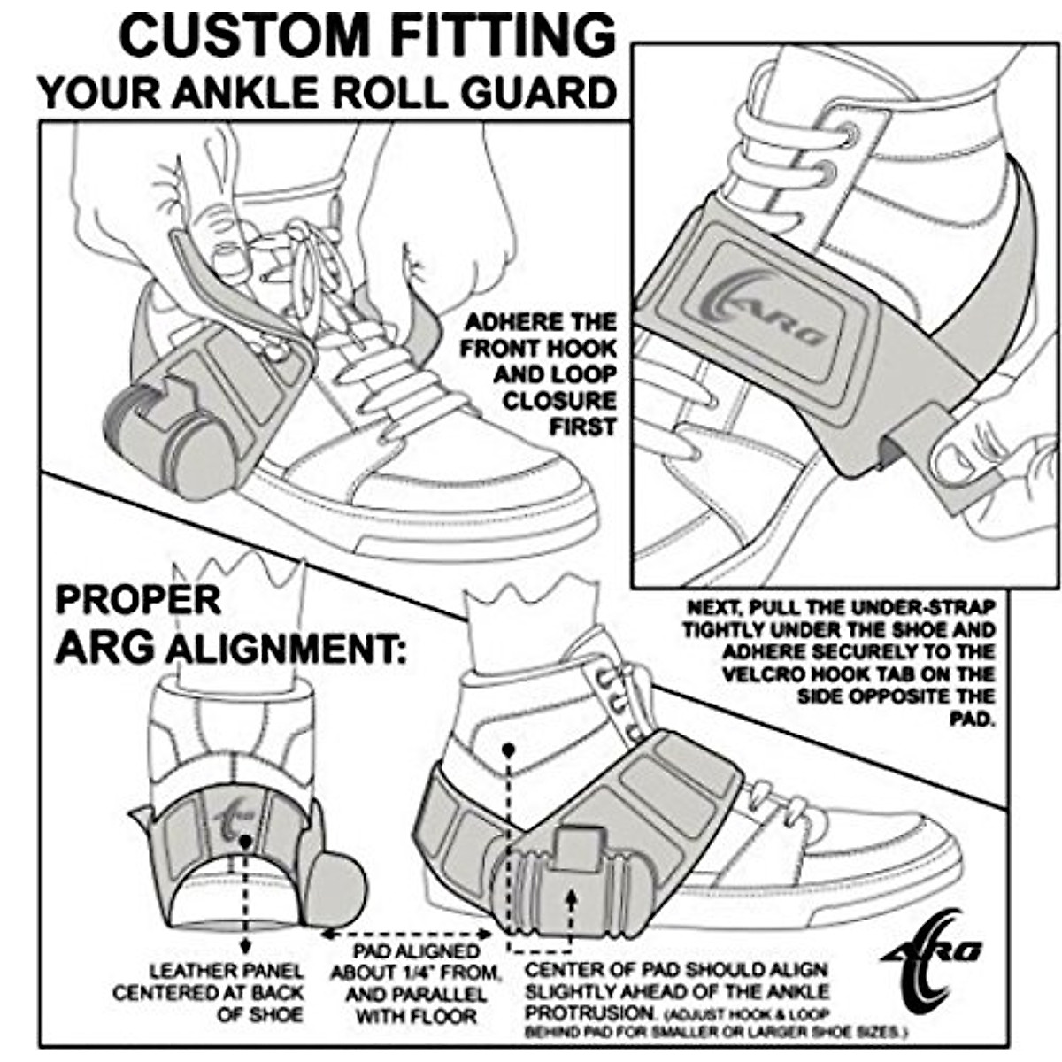 Ankle Roll Guard Armor1 (Left Foot) Ankle Support; Patented and Tested Alternative to an Ankle Brace for Ankle Roll Prevention, Ankle Support, Sprain Support; Good for Walking, Sports, Stroke