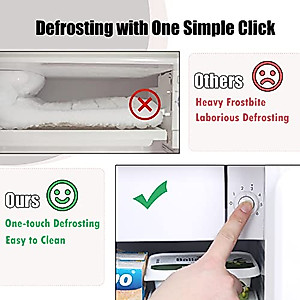Frestec Mini Fridge with Freezer, 3.2 Cu.Ft Mini Refrigerator with One-touch Easy Defrost,37 dB Low Noise, Compact Small Refrigerator for Dorm, Bedroom, Office (Stainless Steel)