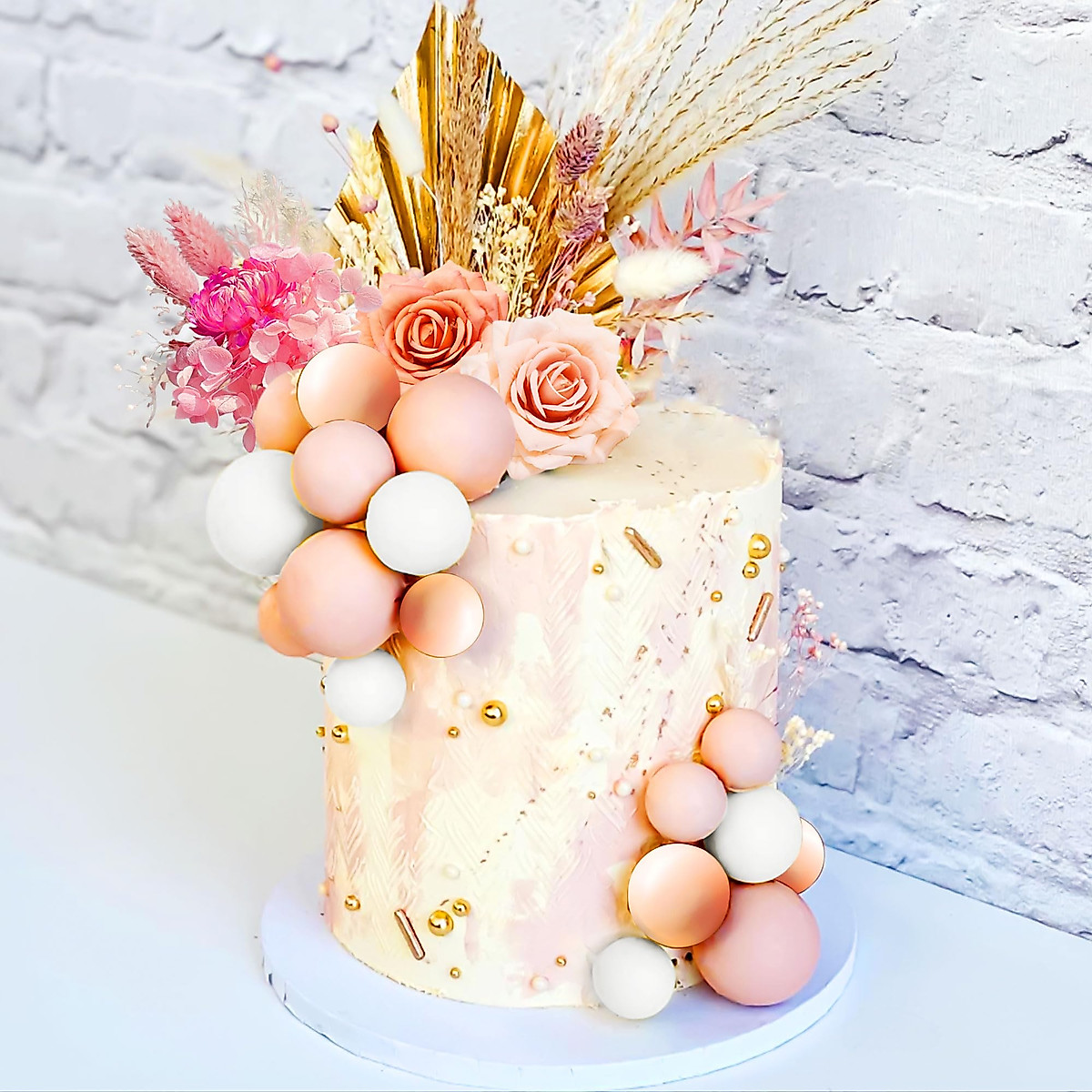 JeVenis Maroon Red Boho Cake Topper Boho Cake Decorations Cake Flowers Decorations Floral Cake Topper for Baby Shower Wedding Bridal Birthday Party Supplies