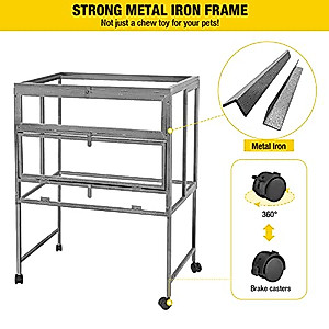 Guinea Pig Cage Metal Frame Hamster Cage Upgrade Anti-Chewing Rat House Indoor Outdoor Use Small Critter Habitat with Plastic Deep Not Leakage Pull Out Tray
