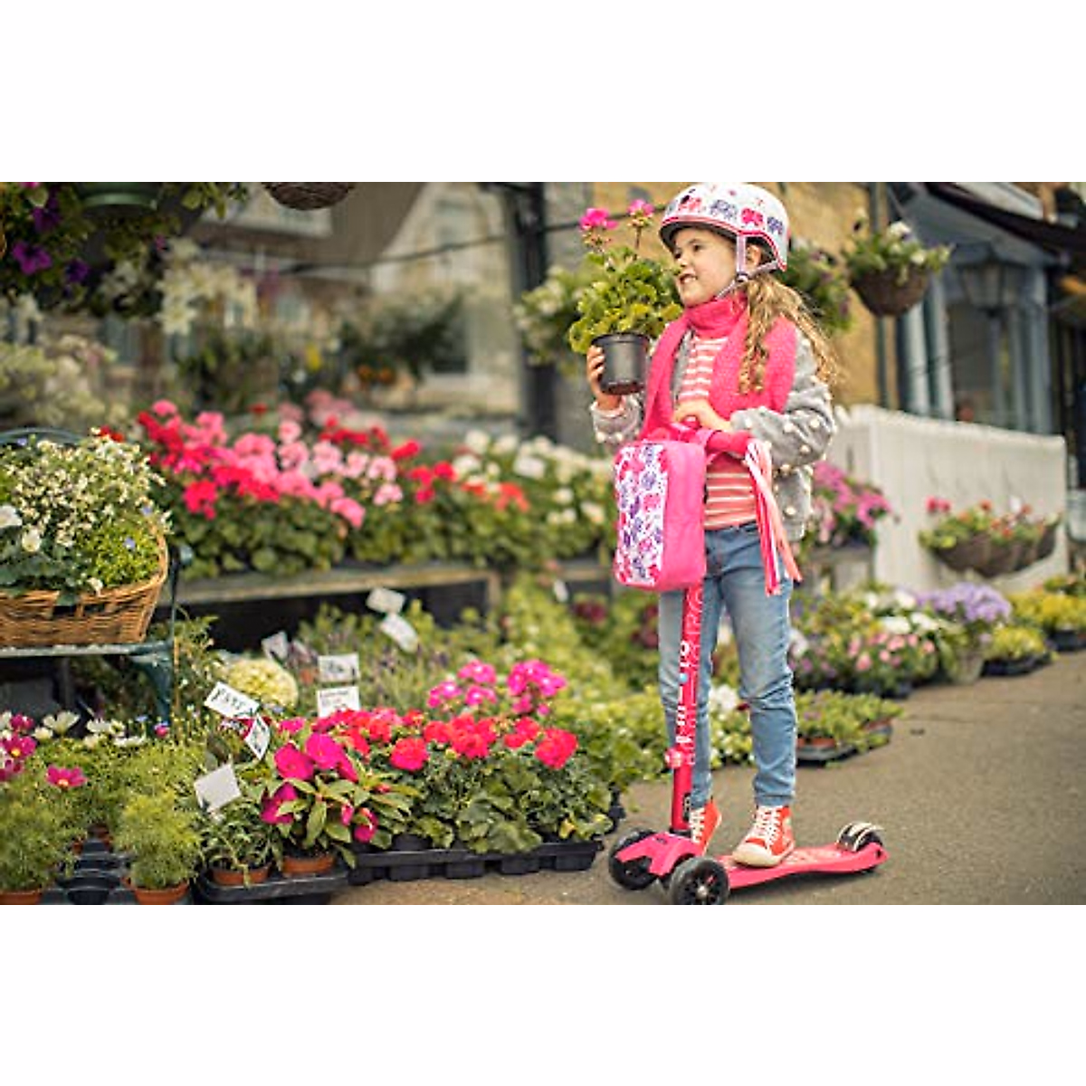 Micro Kickboard - Maxi Deluxe 3-Wheeled, Lean-to-Steer, Swiss-Designed Micro Scooter for Kids, Ages 5-12 (Pink)