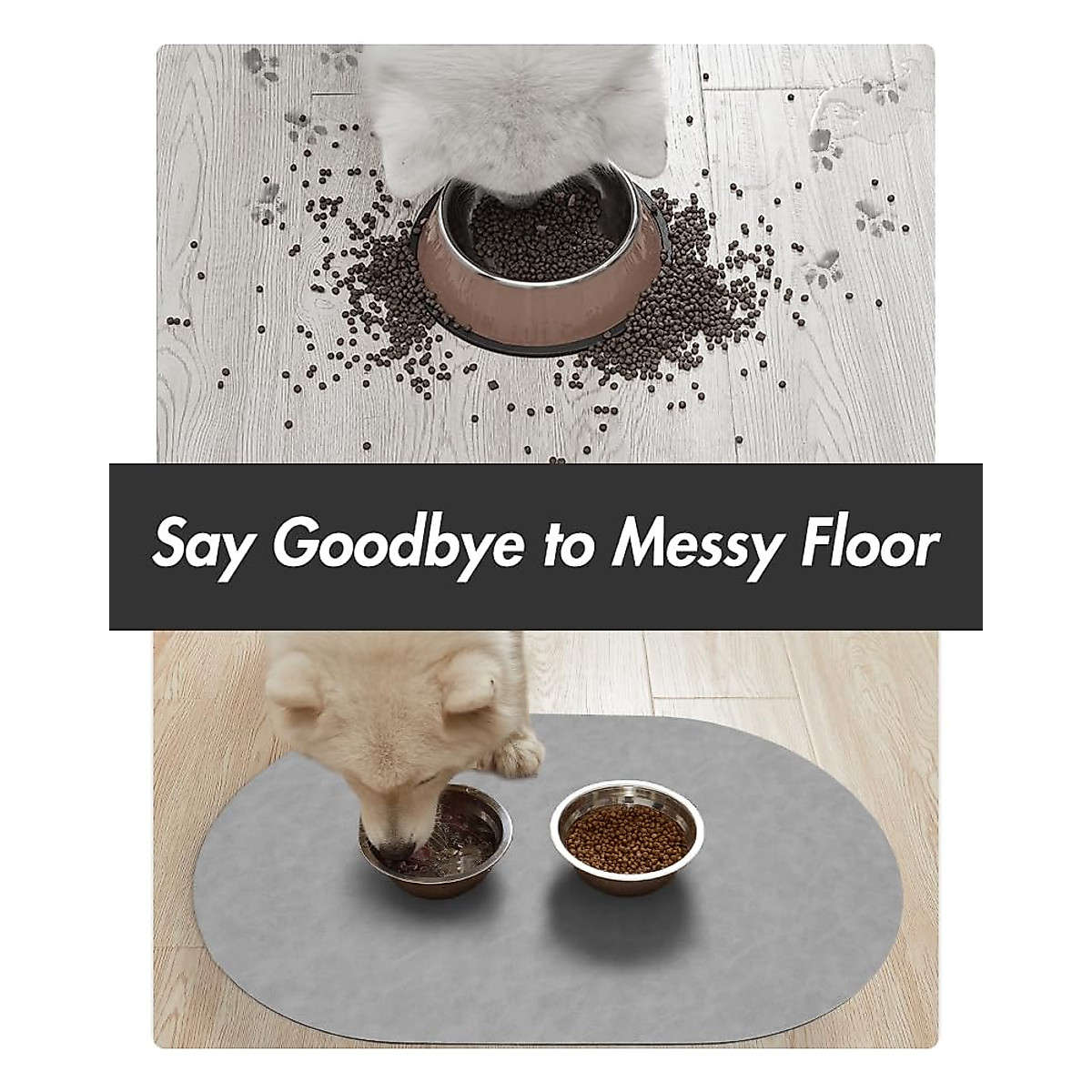 Absorbent Dog Water Mat-Dog Mat for Food and Water Bowl, Quick Dry Pet Feeding Mat, No Stains Dog Food mat, Dog Accessories Pet Supplies Mat-Dog Water Bowl Mat for Messy Drinkers