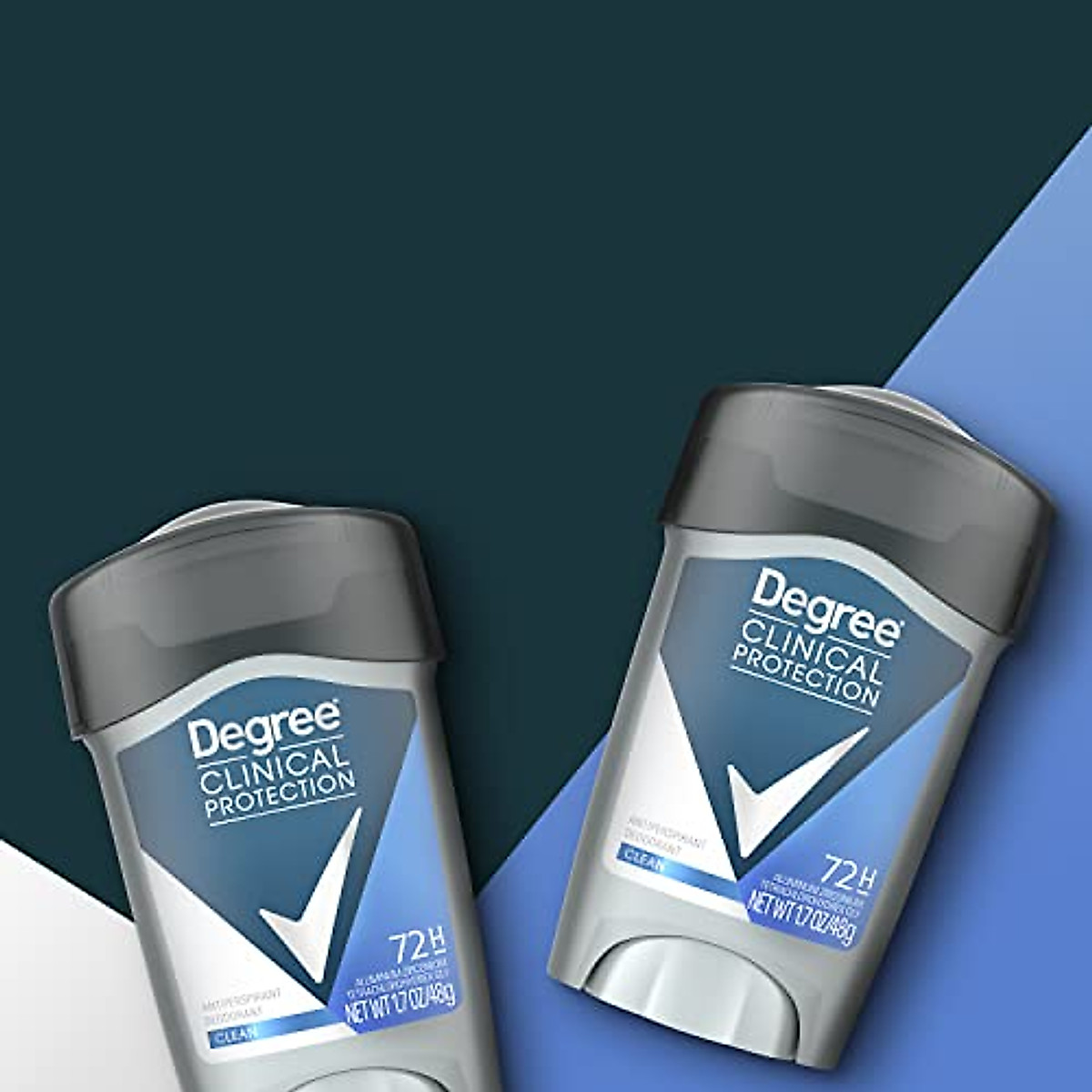 Degree Men Clinical Protection Antiperspirant Deodorant 72-Hour Sweat & Odor Protection Clean Prescription-Strength Antiperspirant For Men with MotionSense Technology 1.7 oz, Pack of 2